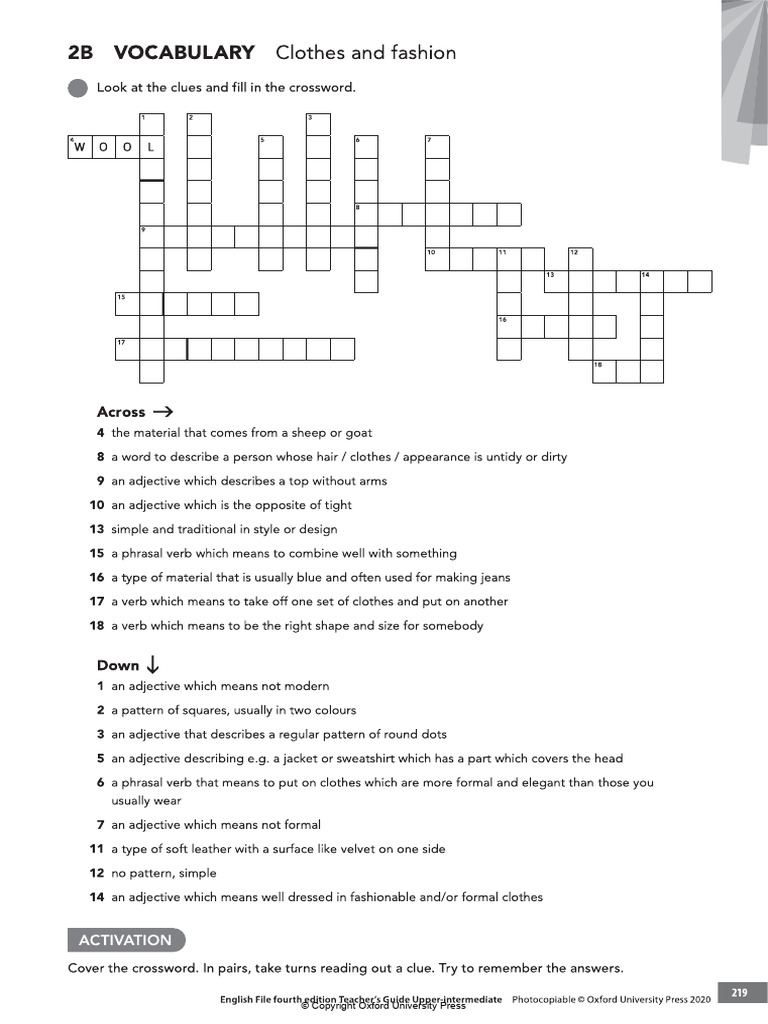 Clothes Vocabulary - Exercises | PDF