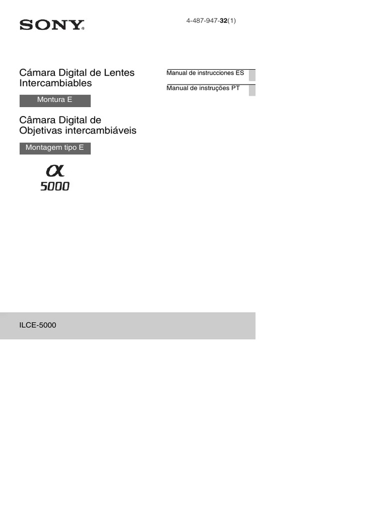 Manual da Sony Alpha 5000 | PDF