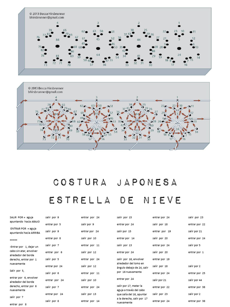 Costura Japonesa Copo de Nieve | PDF