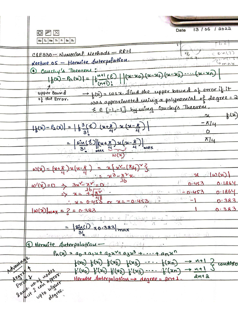 Cauchy Theorem and Hermite Interpolation | PDF