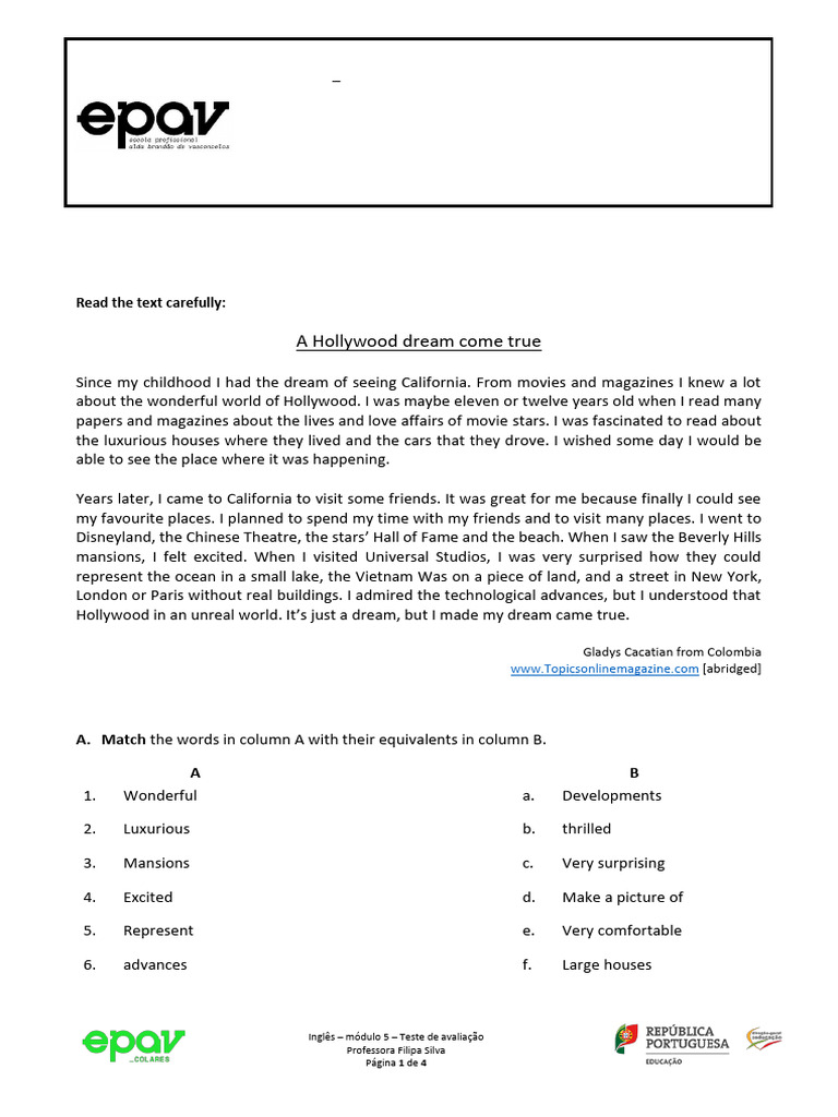 Módulo 5 Inglês - Ensino Profissional | PDF