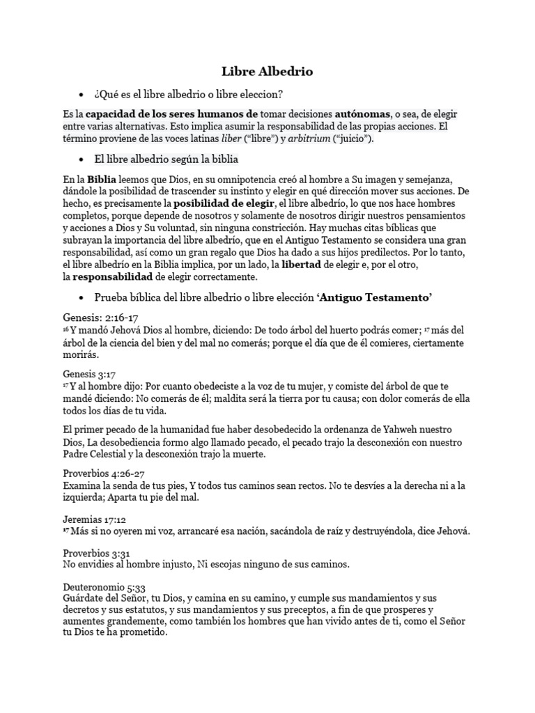 Libre Albedrio | PDF | Libre albedrío | Pecado