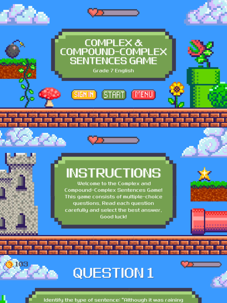 Complex and Compound Sentences Game | PDF | Sentence (Linguistics) | Syntax