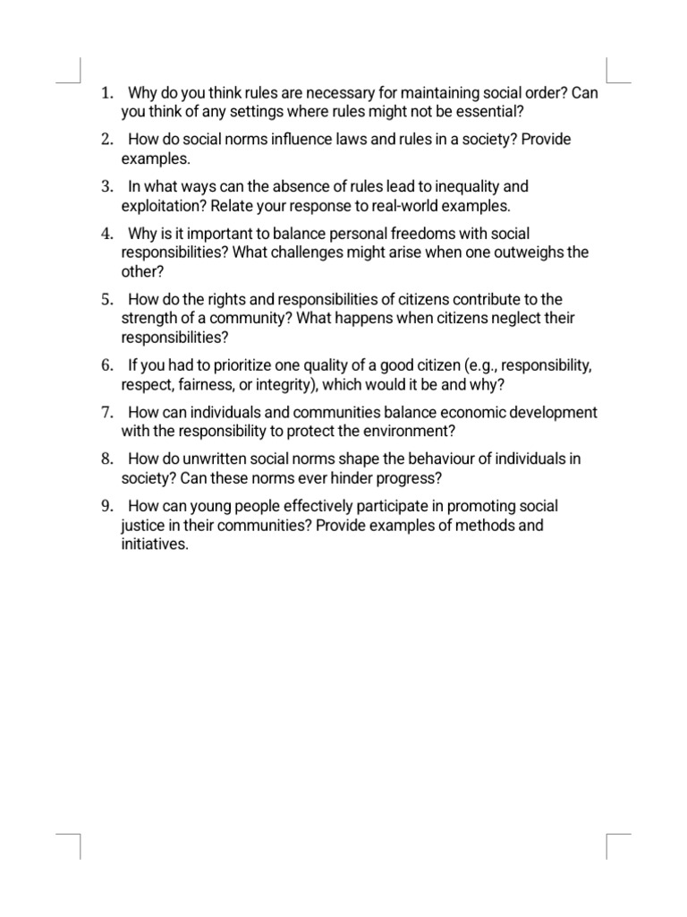 Year 7 Ce Questions | PDF