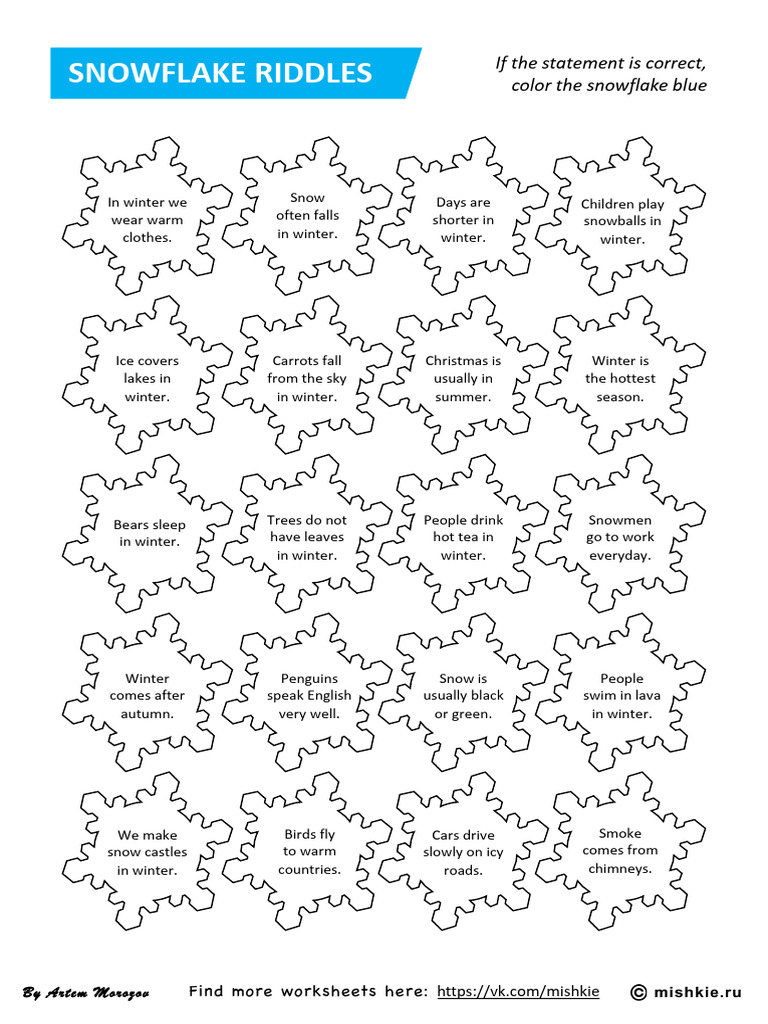 Snowflake Riddles - by Artem Morozov | PDF | Snow