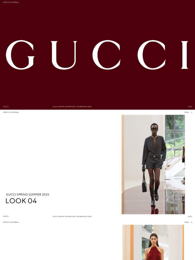 Gucci Womens Spring Summer 2025 - Samples Dressing Grid - Final | PDF