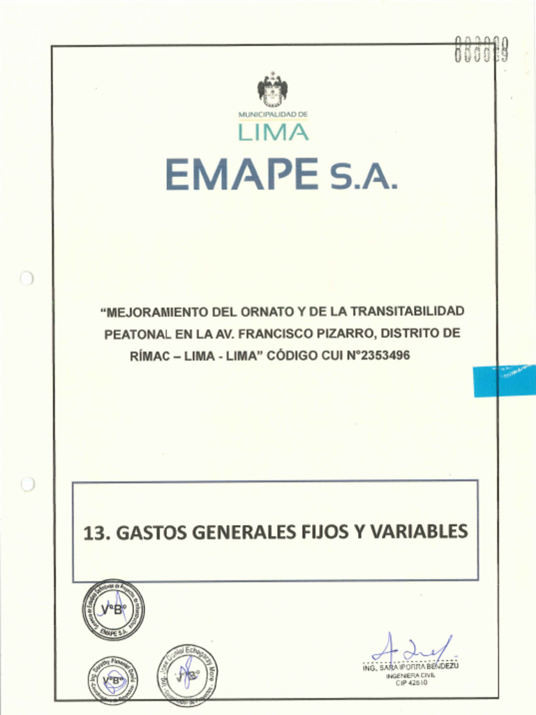 Gastos Generales Fijos y Variables | PDF