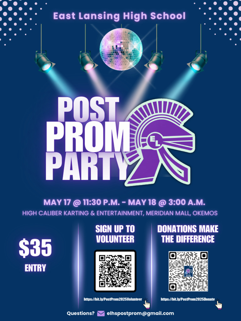 ELHS Post Prom 2025: Sign Up To Volunteer and Donate | PDF