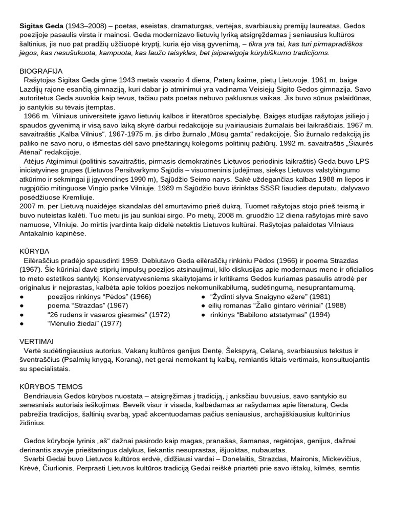 Sigitas Geda | PDF