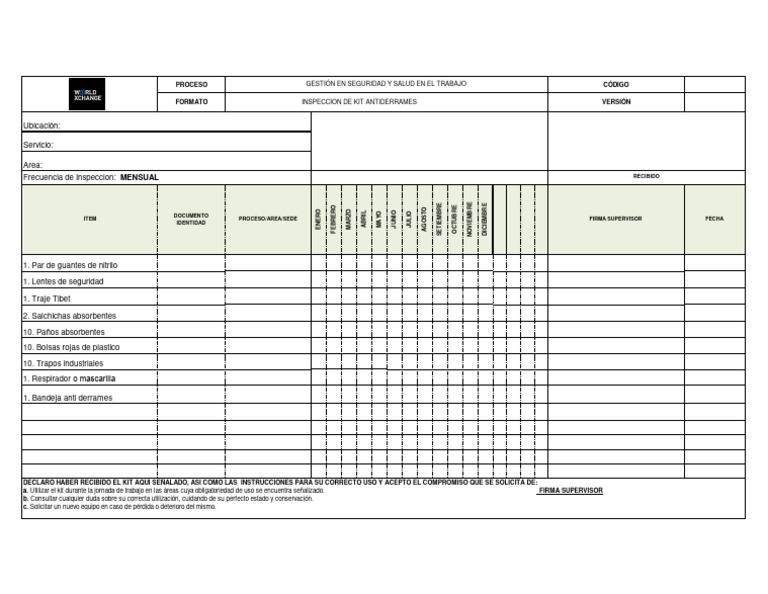 Check List Kit Antiderrames | PDF