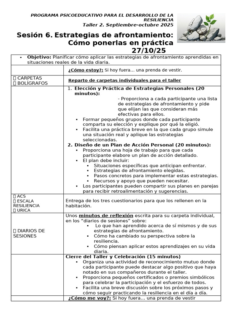 Sesión 6. Estrategias de Afrontamiento. Cómo Ponerlas en Práctica | PDF ...