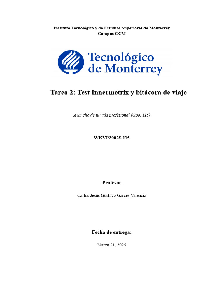 Test Innermetrix: Reflexiones y Metas | PDF