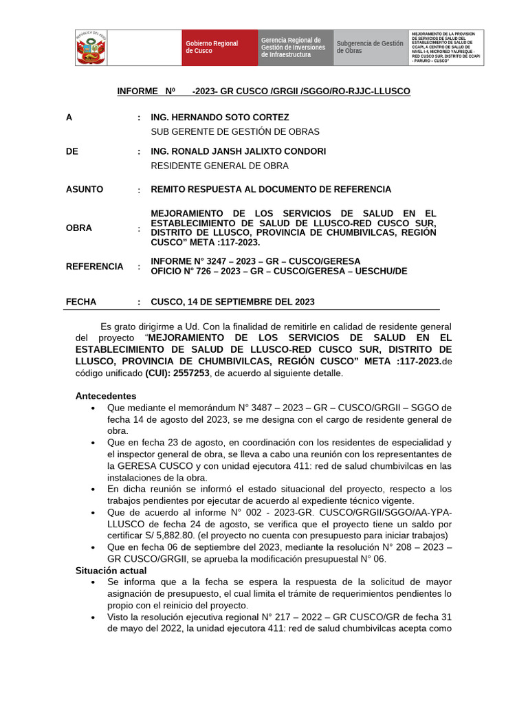 Respuesta A La Solicitud de Apoyo | PDF