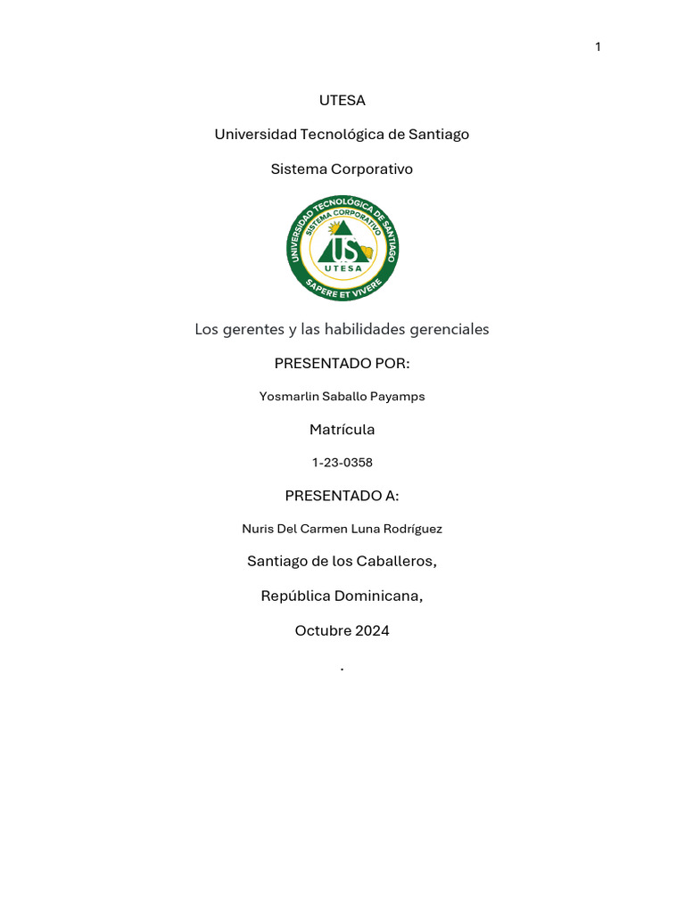 Gerentes y Habilidades | PDF | Business | Planificación