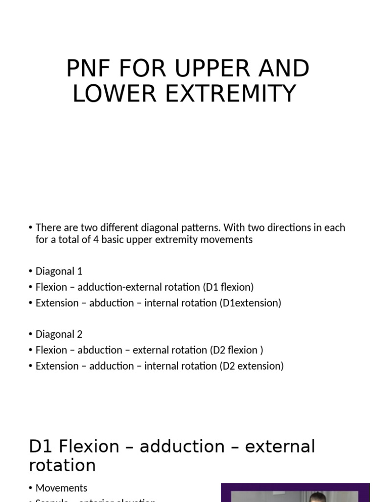 PNF Patterns for Upper and Lower Extremities | PDF