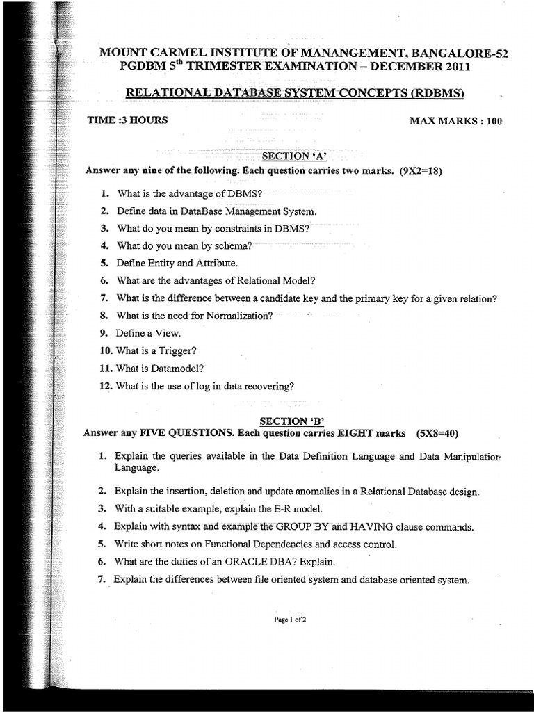 Relational Database System Concepts (RDBMS) | PDF
