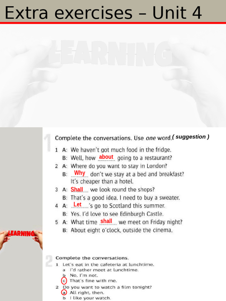 Extra Exercises - Unit 4 | PDF