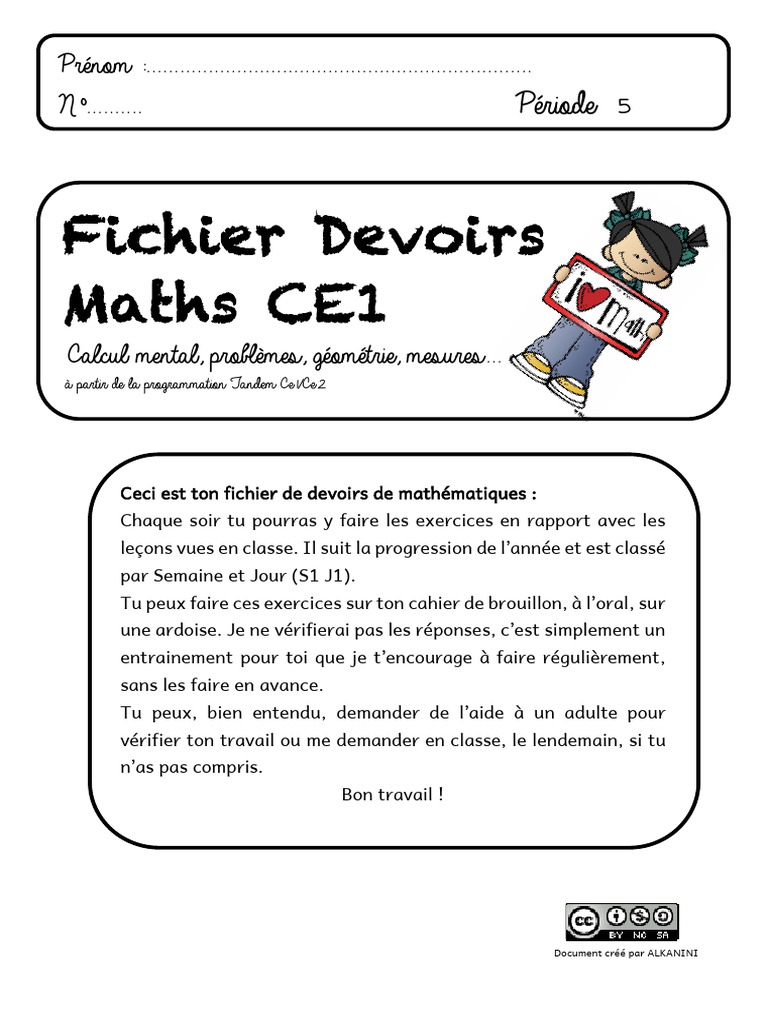 Devoirs de Maths CE1 à Imprimer | PDF