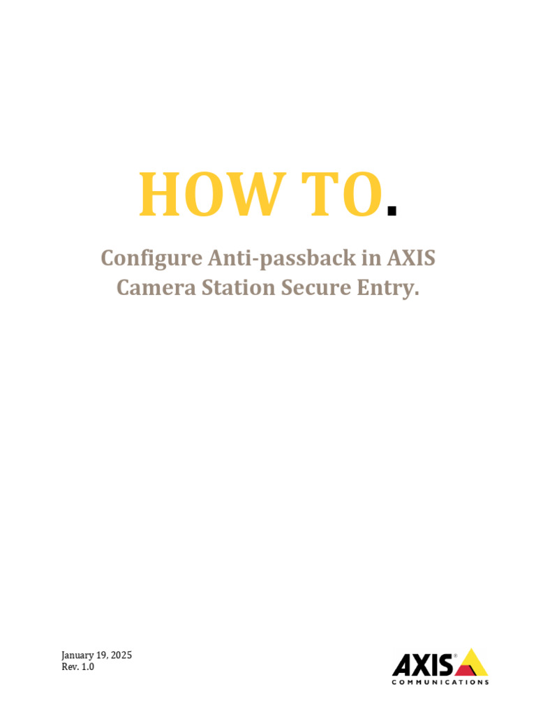 Configure Anti-passback in AXIS Camera | PDF | Computer Engineering ...
