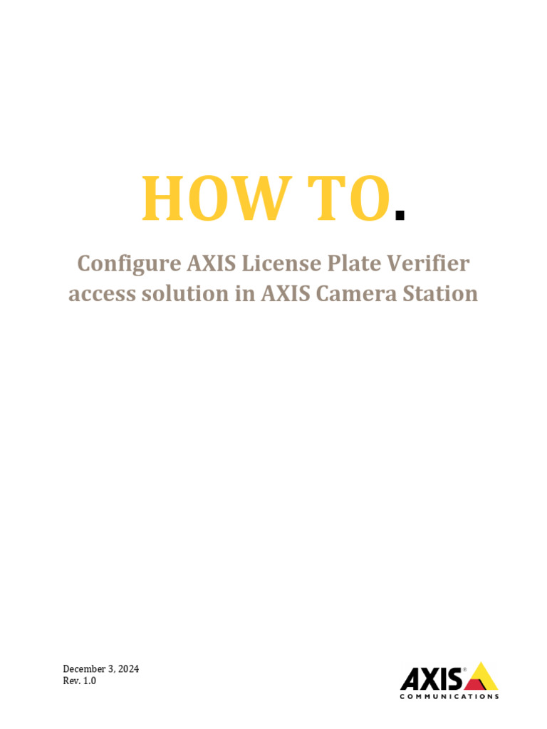 Configure AXIS License Plate Verifier | PDF | Access Control | Credential