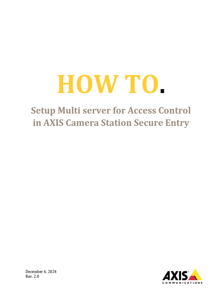 How To Configure Multi Server in Axis Camera Station Propdf en US 459236 | PDF | Access Control ...