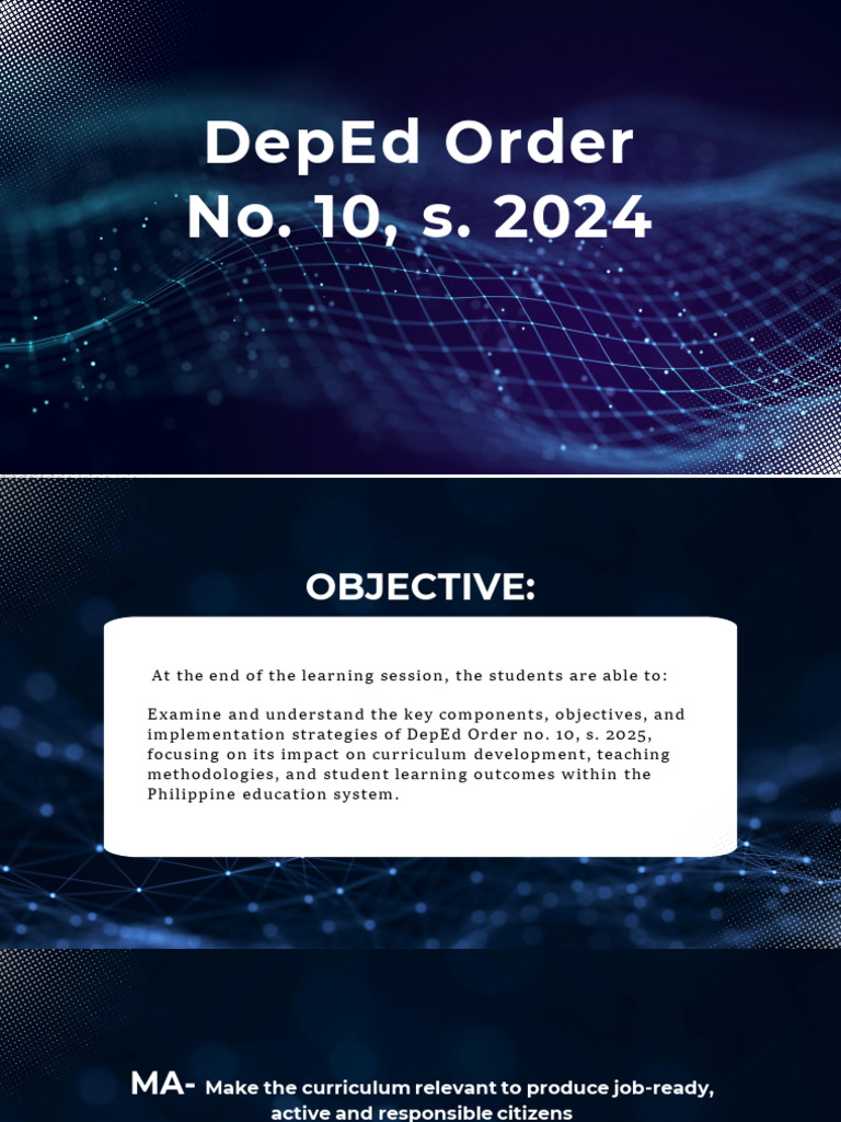 DepEd Order No. 10, s. 2024 Guidelines | PDF | Curriculum | Learning