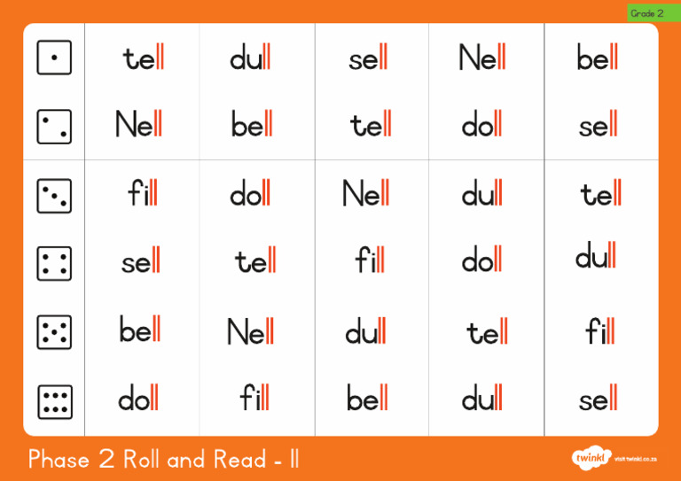 Phase 2 Roll and Read - LL | PDF