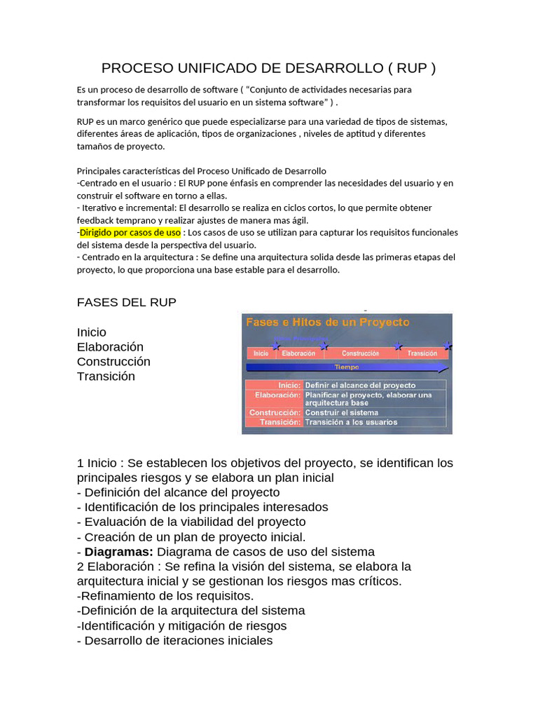 Proceso Unificado de Desarrollo (RUP) | PDF | Software | Caso de uso