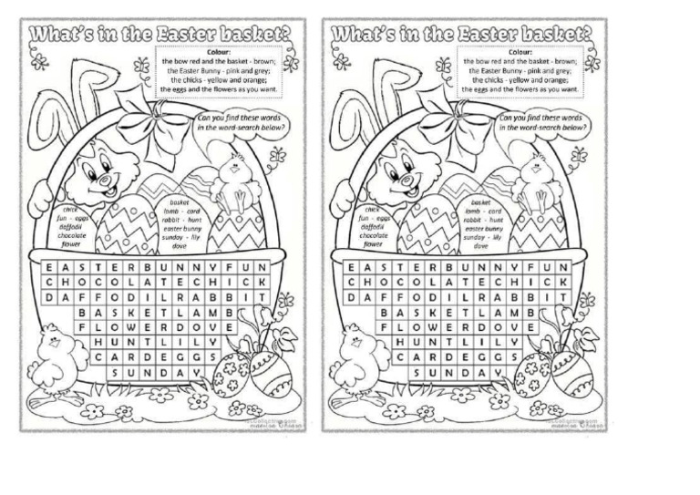 Easter Basket Wordsearch | PDF