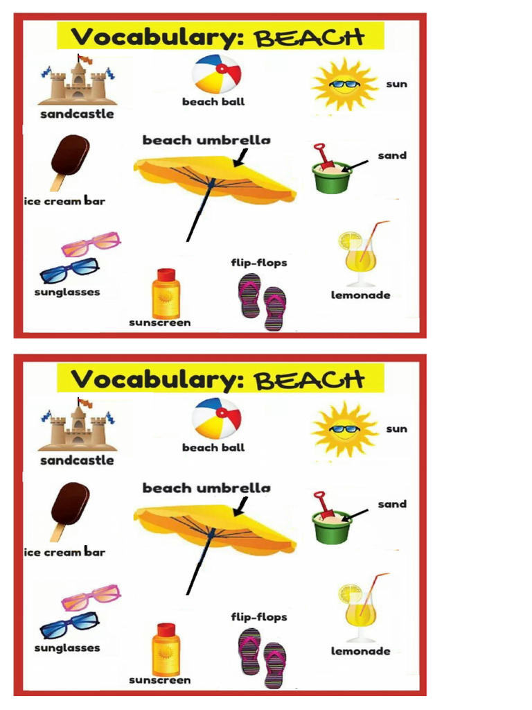 Beach Vocabulary | PDF