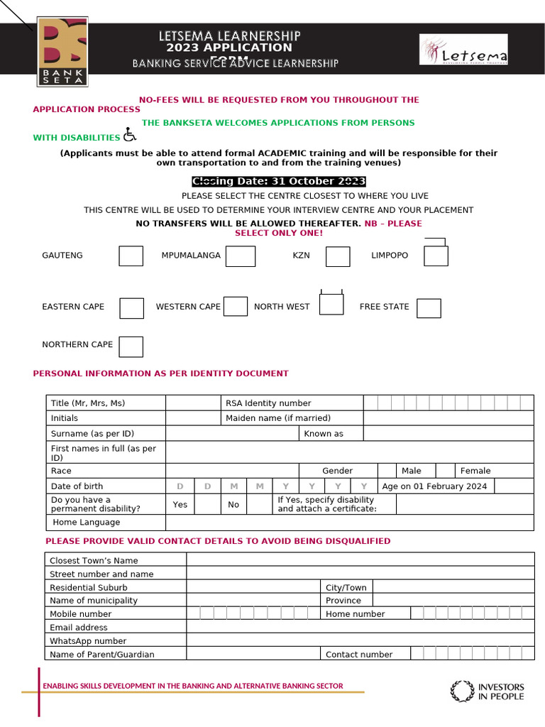 Letsema Application Form 2023 | PDF | Identity Document