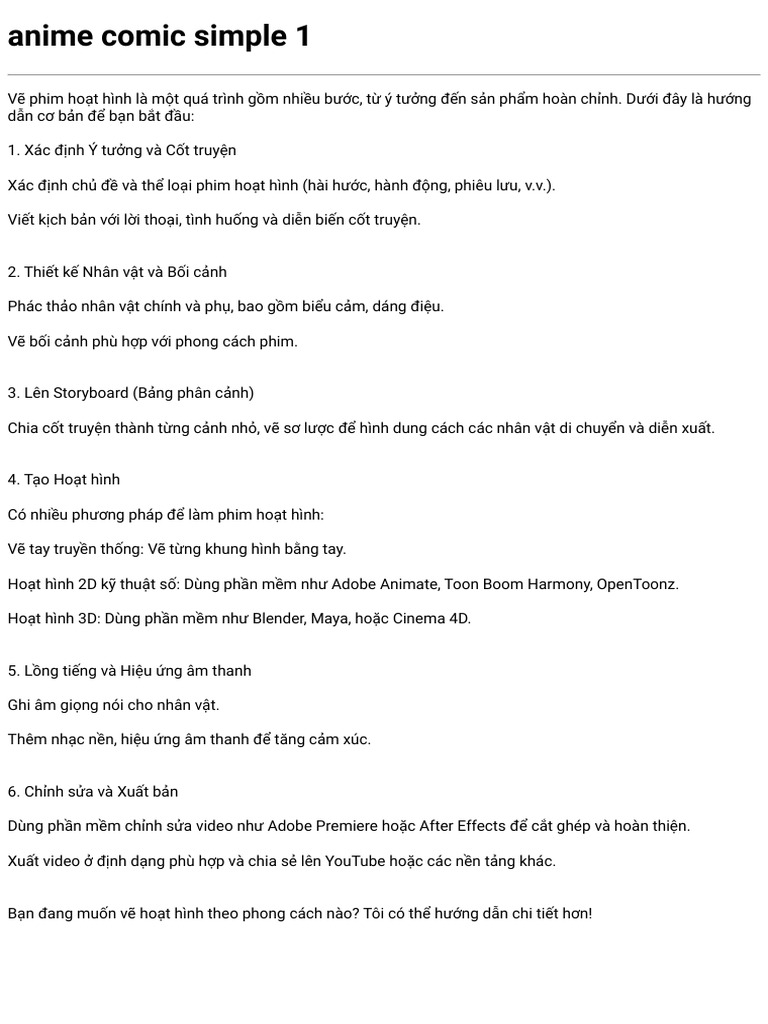 Anime Comic Simple 1 | PDF