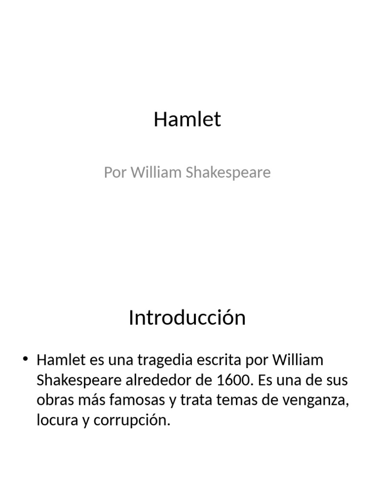 Hamlet: Tragedia de venganza y locura | PDF