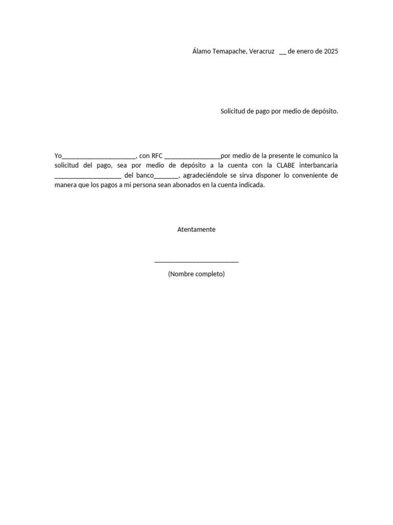 Ejemplo Solicitud de Pago | PDF