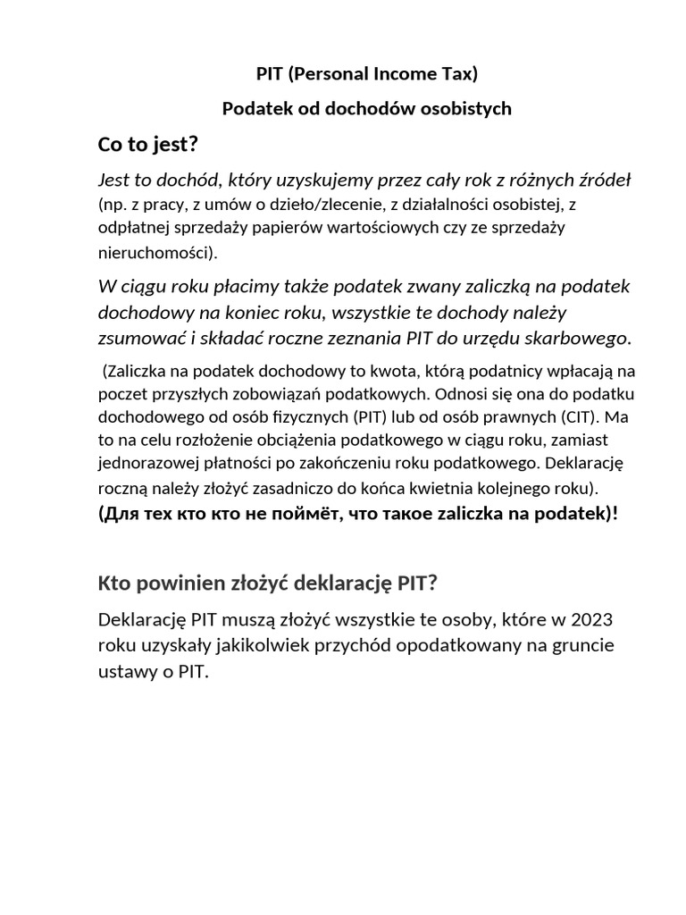 Co To Jest?: Jest To Dochód, Który Uzyskujemy Przez Cały Rok Z Różnych ...