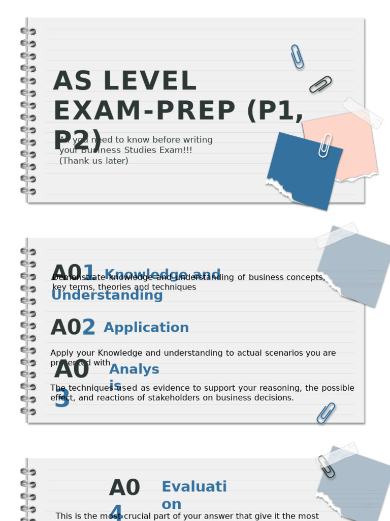 AS Level Exam Prep Business Studies | PDF | Evaluation | Marketing