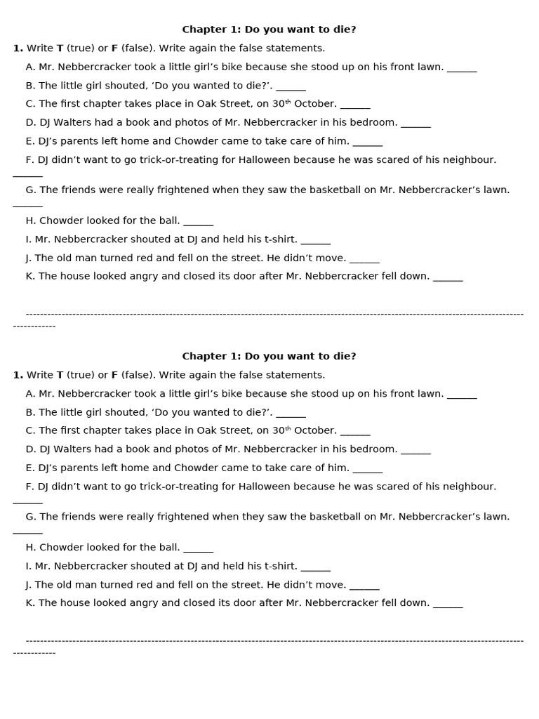 CHAPTER 1 - TRUE OR FALSE | PDF