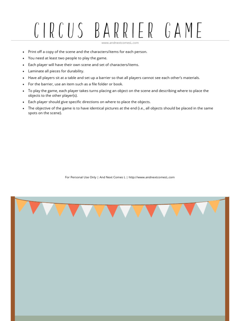 Circus Barrier Game Instructions | PDF
