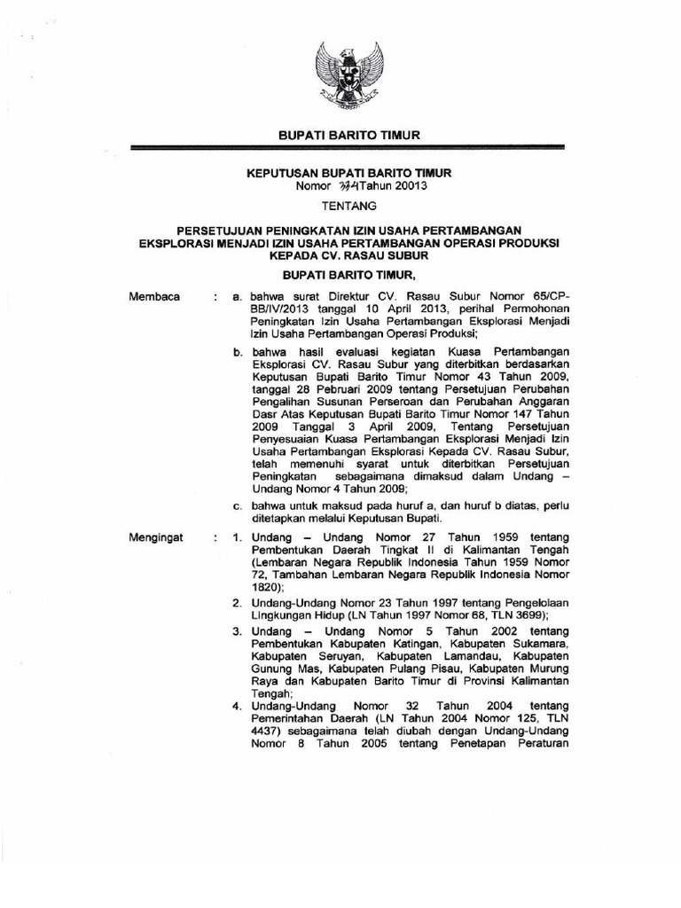 IUP OP CV - Rasau Subur 500 Ha | PDF