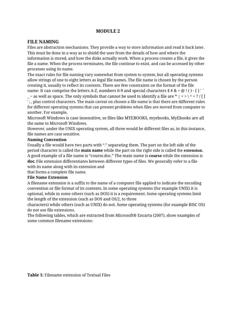 Module 2 | PDF | Computer File | Filename