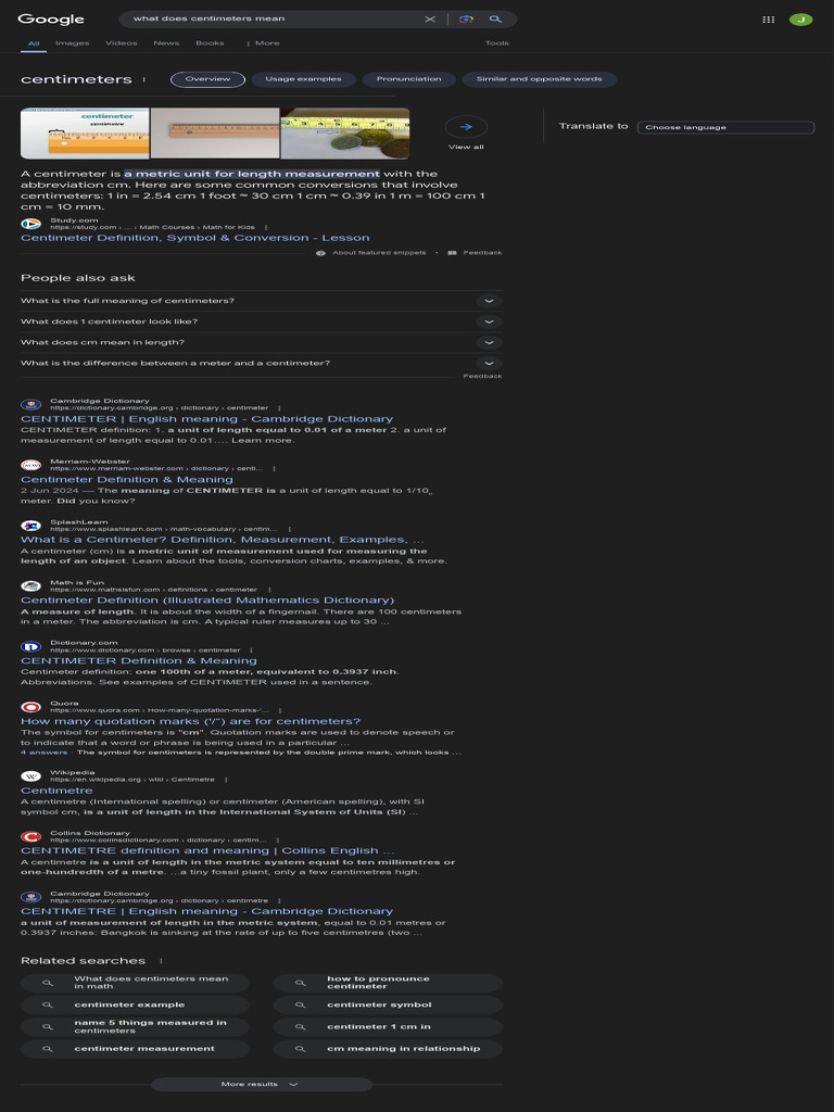 Centimeter Definition and Conversion Guide | PDF | International System ...