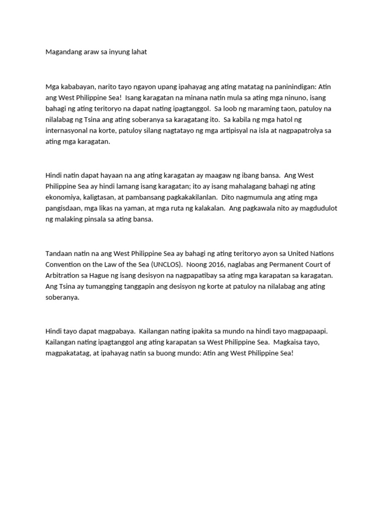 Talumpati Sa Filipino | PDF