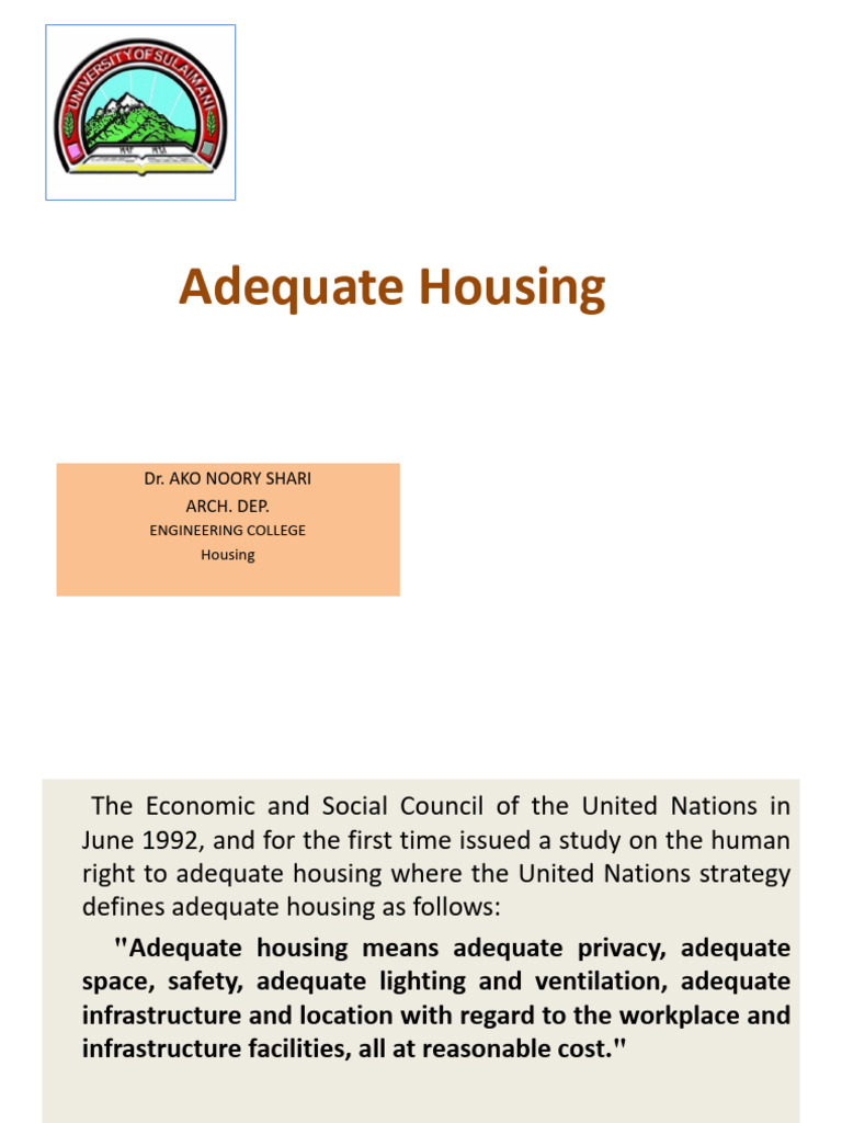 Adequate Housing 11 | PDF