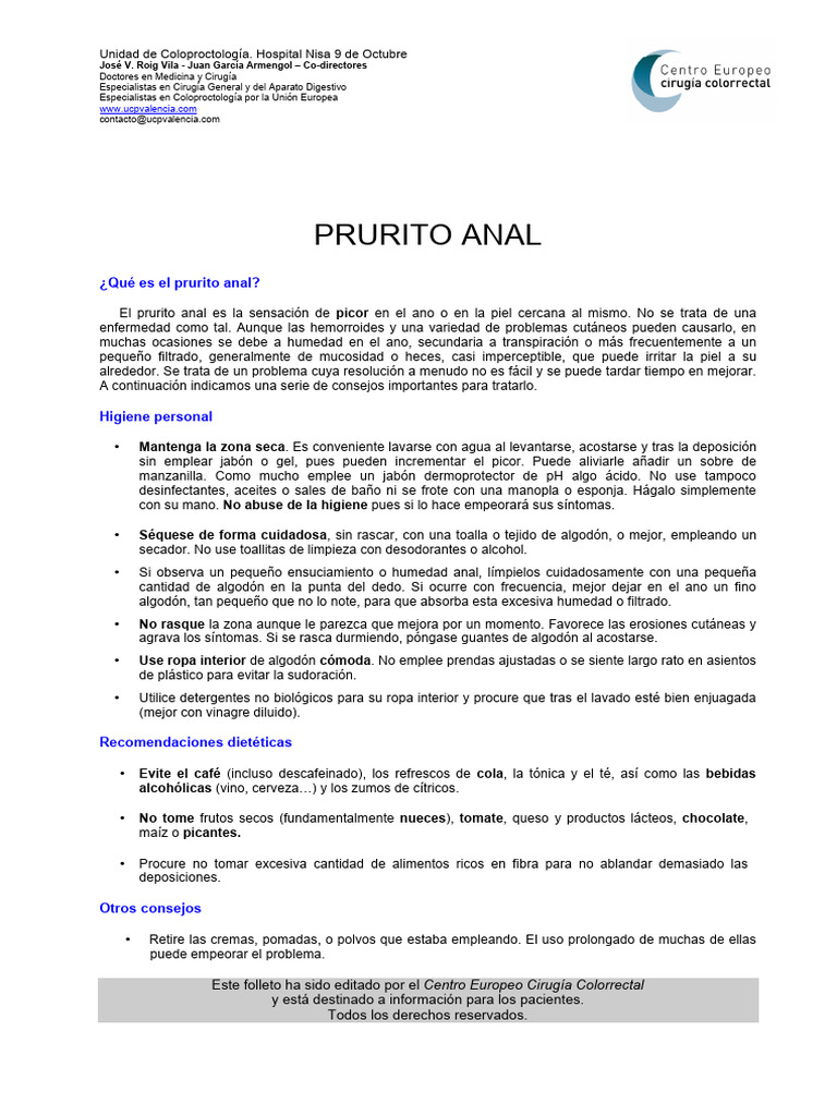 Prurito Anal1 | PDF | Hemorroides