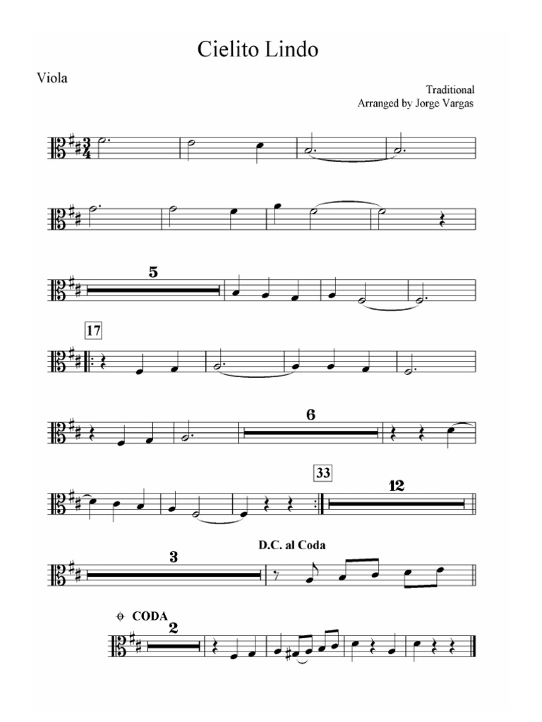 Cielito Lindo - Viola | PDF