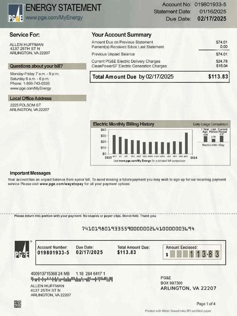 Allen Huffman Utility Bill | PDF