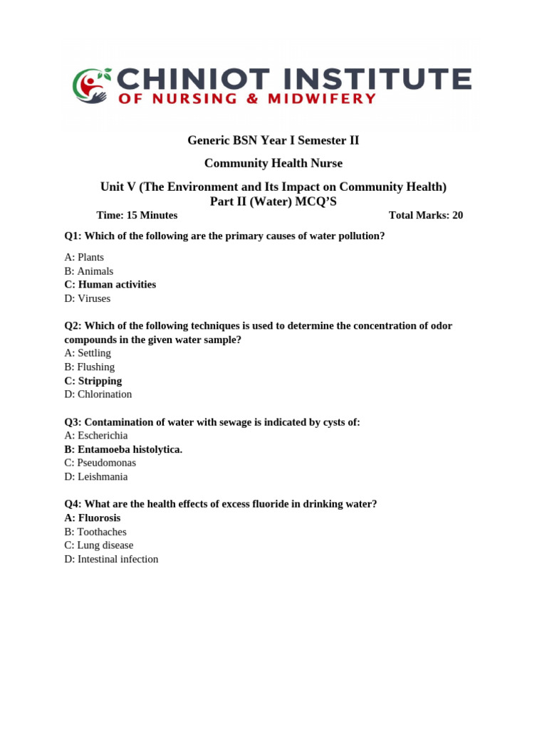 UNIT 5 Part-II MCQS CHN | PDF