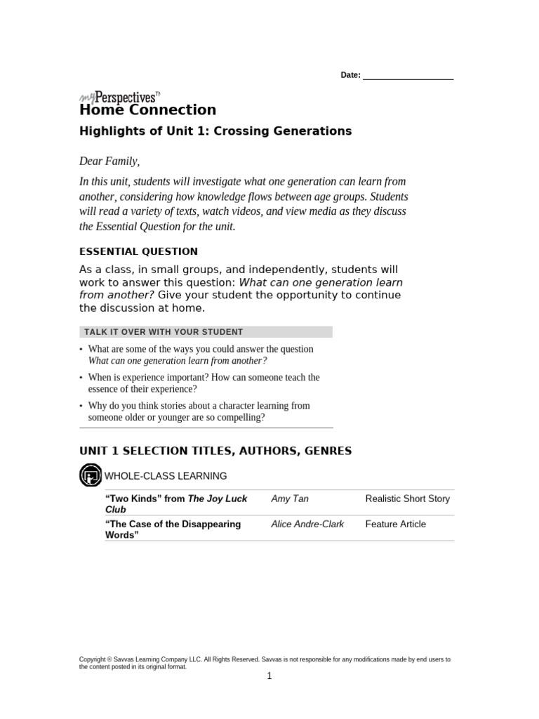 7th Grade Unit 1 Connection Letter PLANNING | PDF | Narrative | Narration