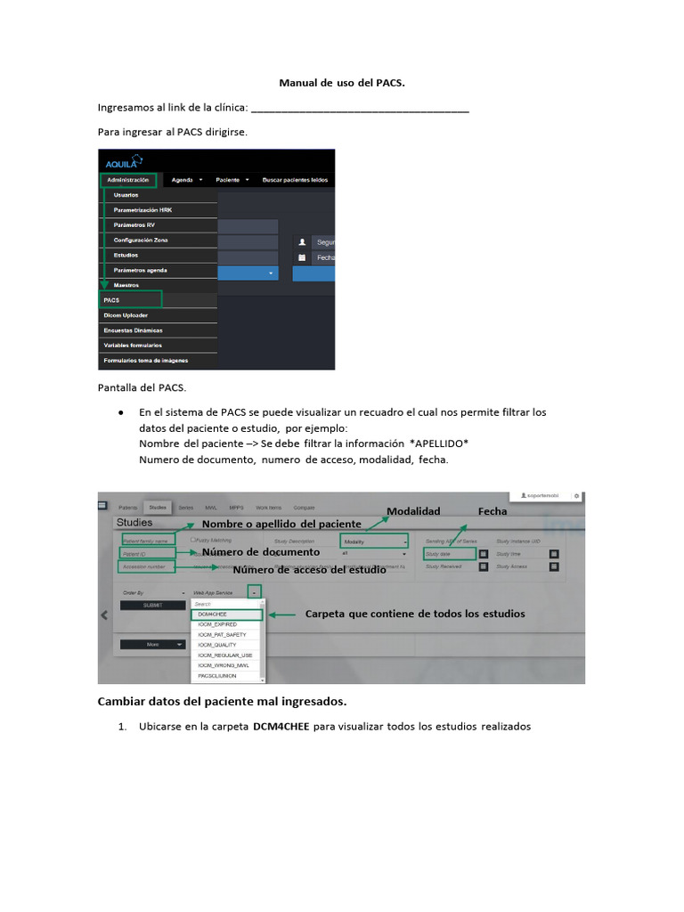 Manual Pacs Aquila V5 | PDF