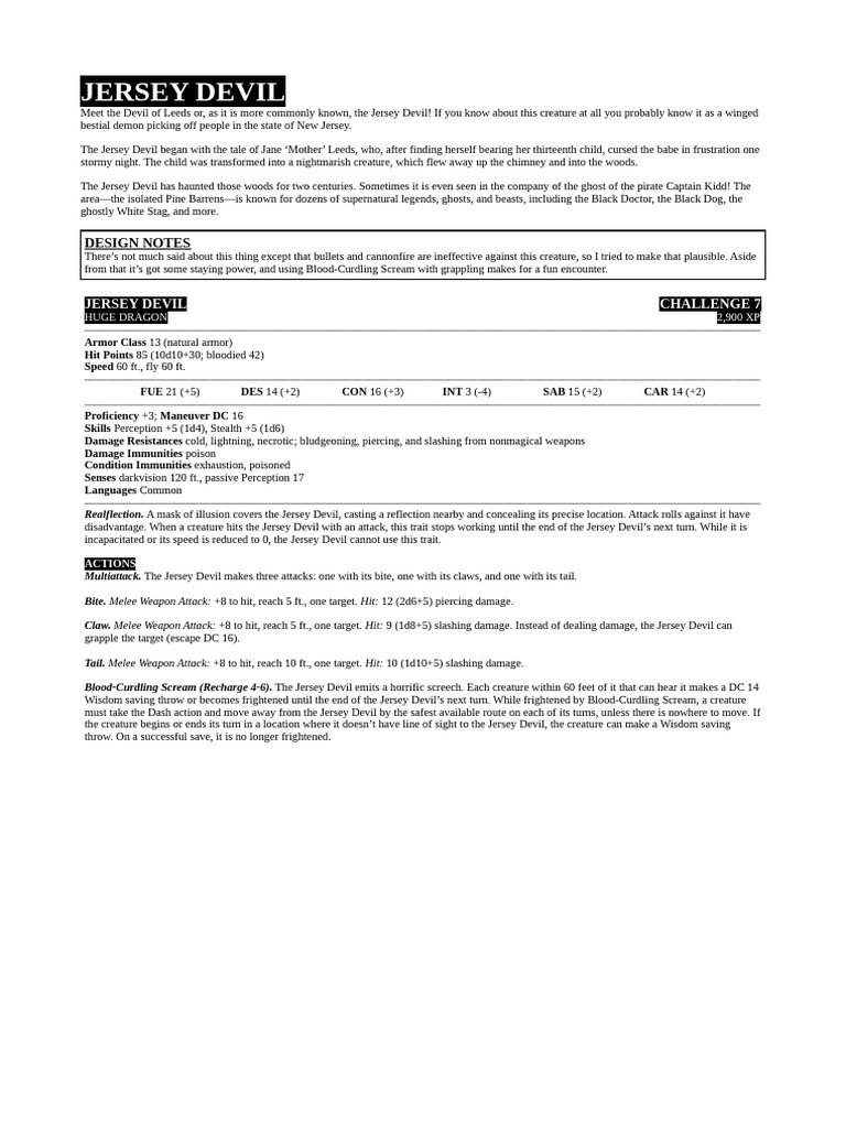 #Jersey Devil | PDF | Demons | Legendary Creatures